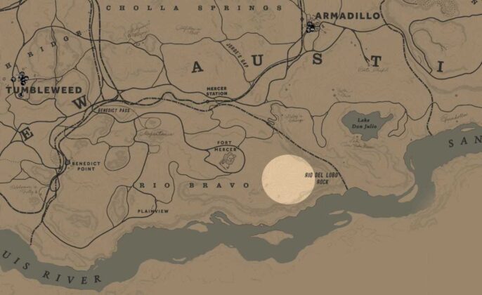 RDR2 Animaux Légendaires : Carte pour trouver cerf, ours, castor, bison