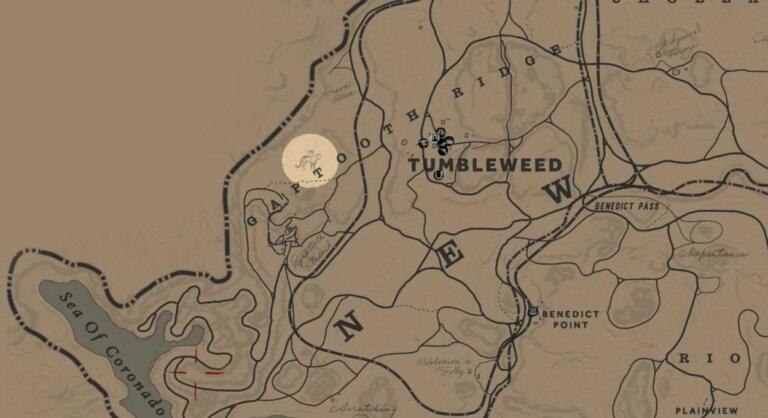 RDR2 Animaux Légendaires : Carte pour trouver cerf, ours, castor, bison