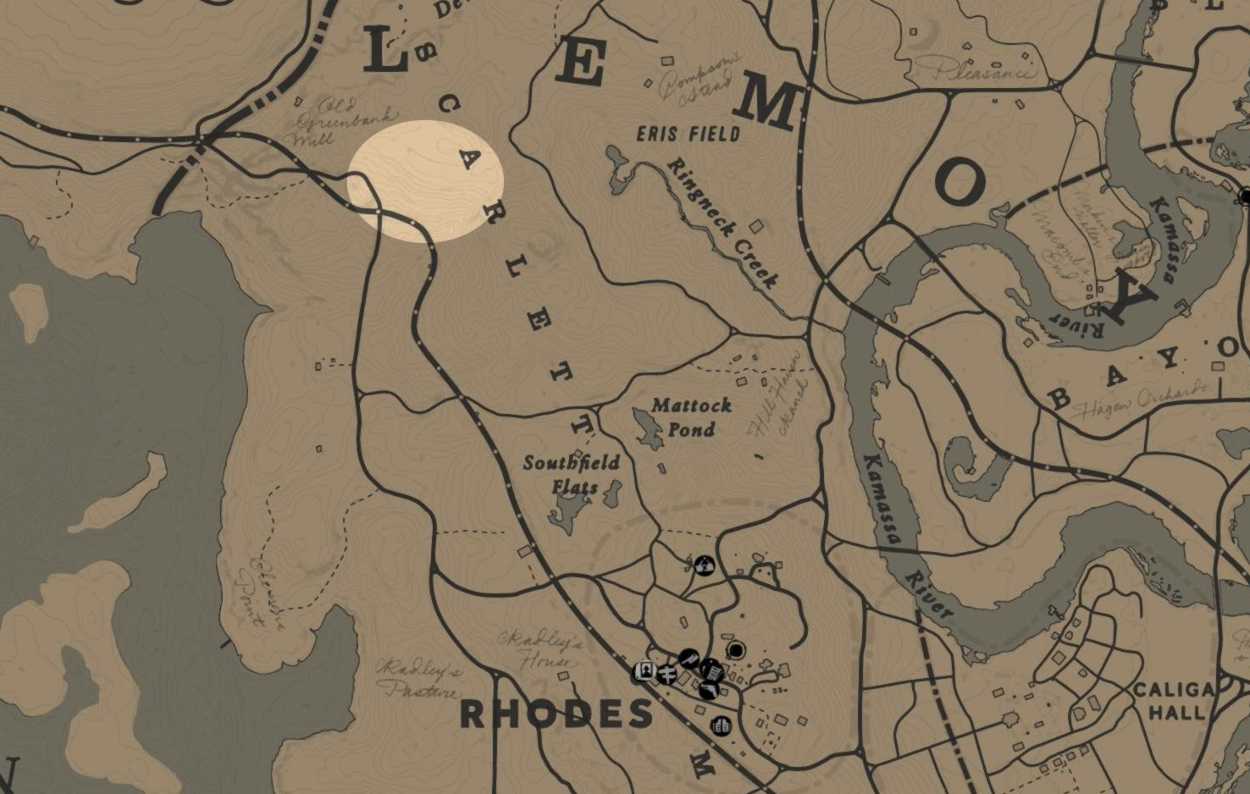 RDR2 Animaux Légendaires : Carte pour trouver cerf, ours, castor, bison
