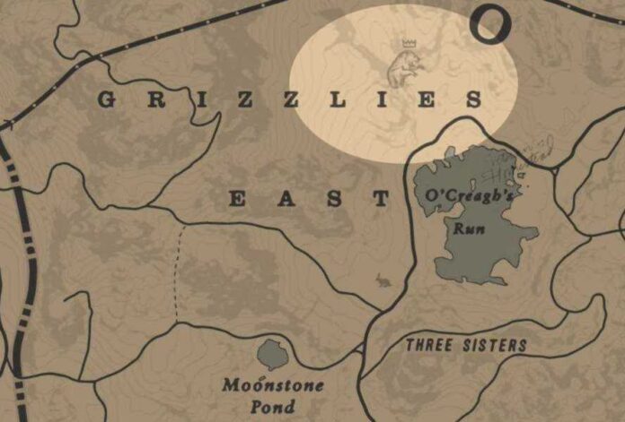 RDR2 Animaux Légendaires : Carte pour trouver cerf, ours, castor, bison