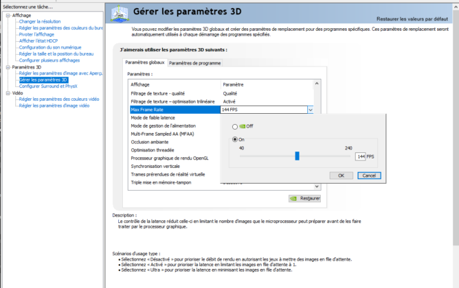 Nvidia Max Frame Rate : limitez les FPS pour réduire la latence